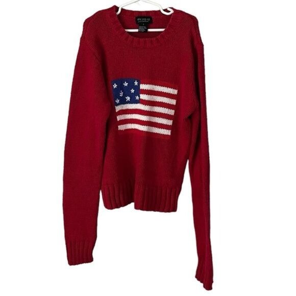 One Step Ahead | Sweaters | One Step Up Knitwear Vintage Red American ...